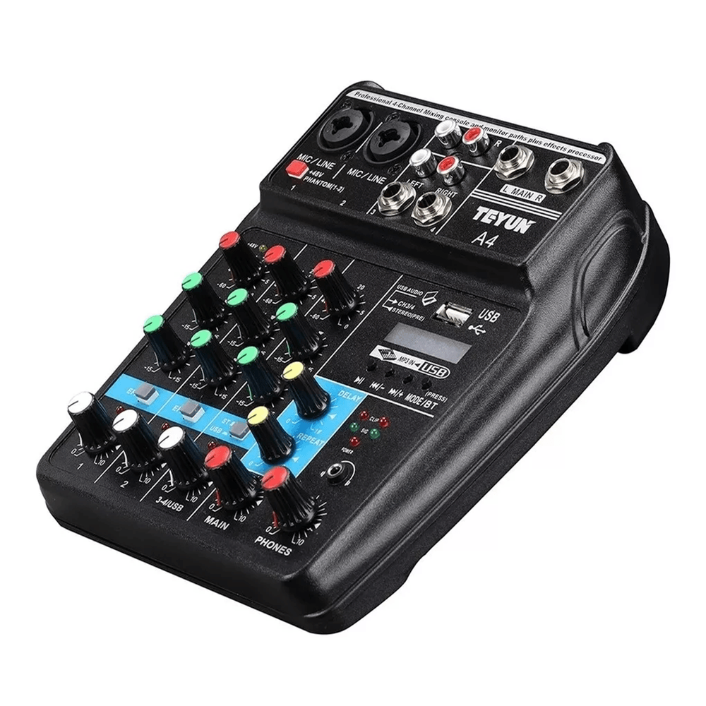 Mezcladora Mixer Audio 4 Canales Bluetooth Mp3 Teyun A4 | plazaVea ...
