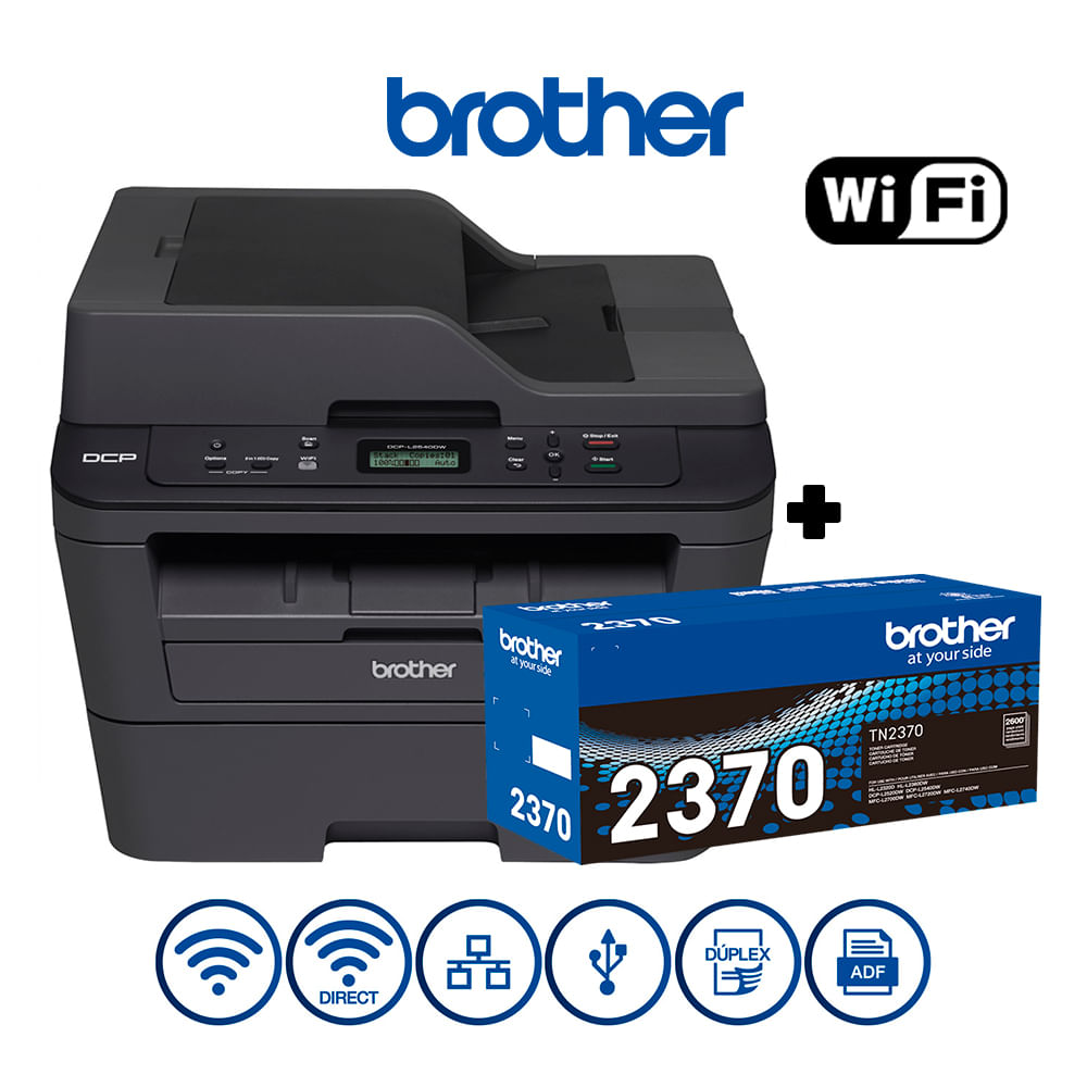 Combo Impresora Brother DCP-L2540DW Laser Monocromática + Toner 2370 ...