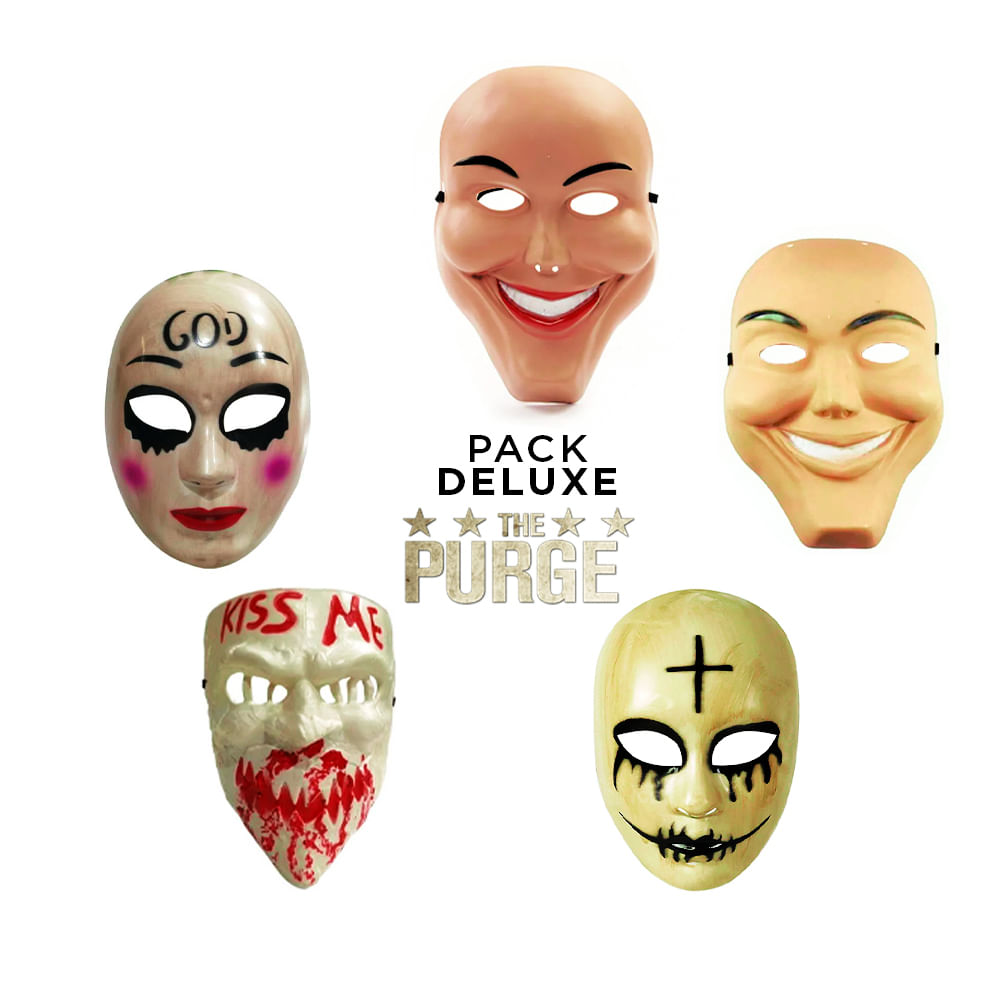 Pack Halloween 5 Máscaras Deluxe La Purga Halloween Fest | plazaVea ...