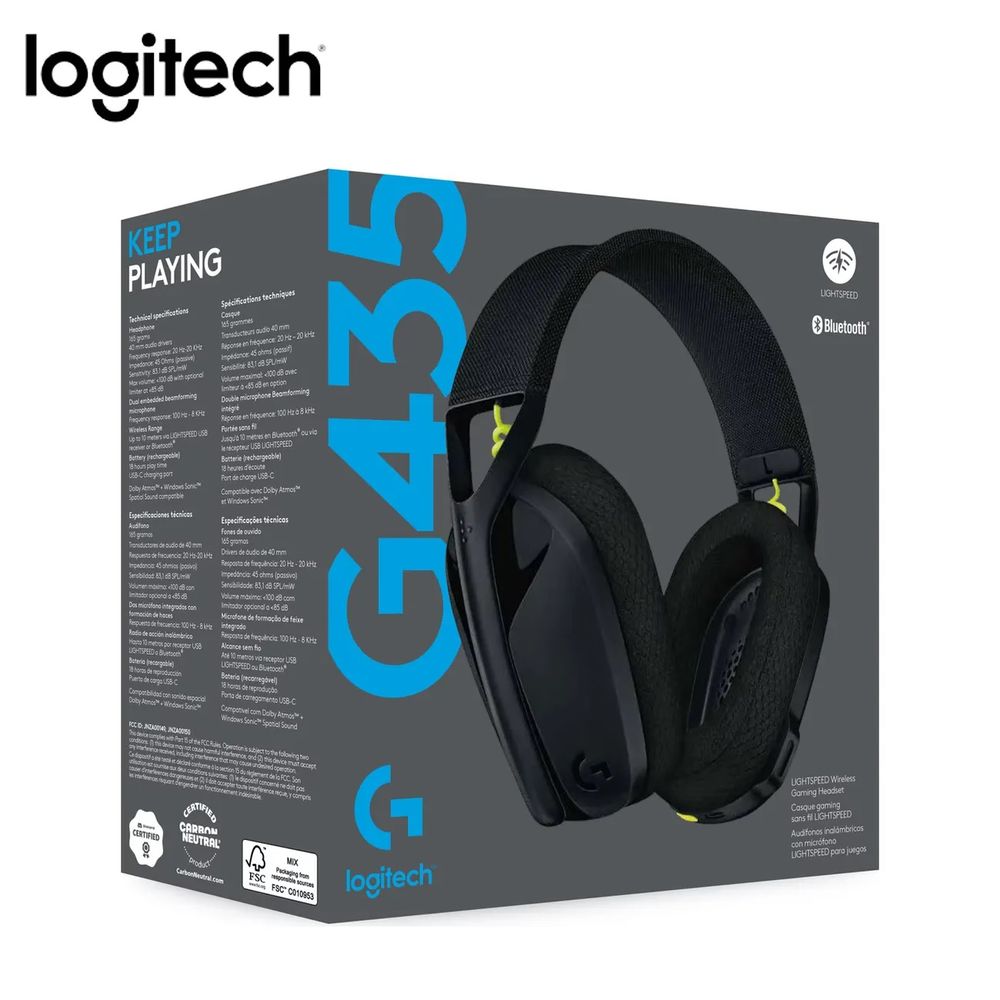 Audífonos Gamer Logitech G435 LigthSpeed Bluetooth Negro 981-001049 ...