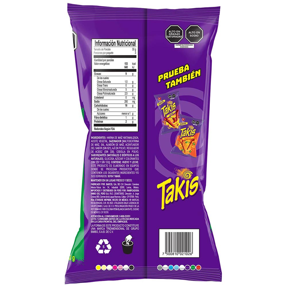 Tortillas de Maíz TAKIS Original Bolsa 90g | plazaVea - plazaVea