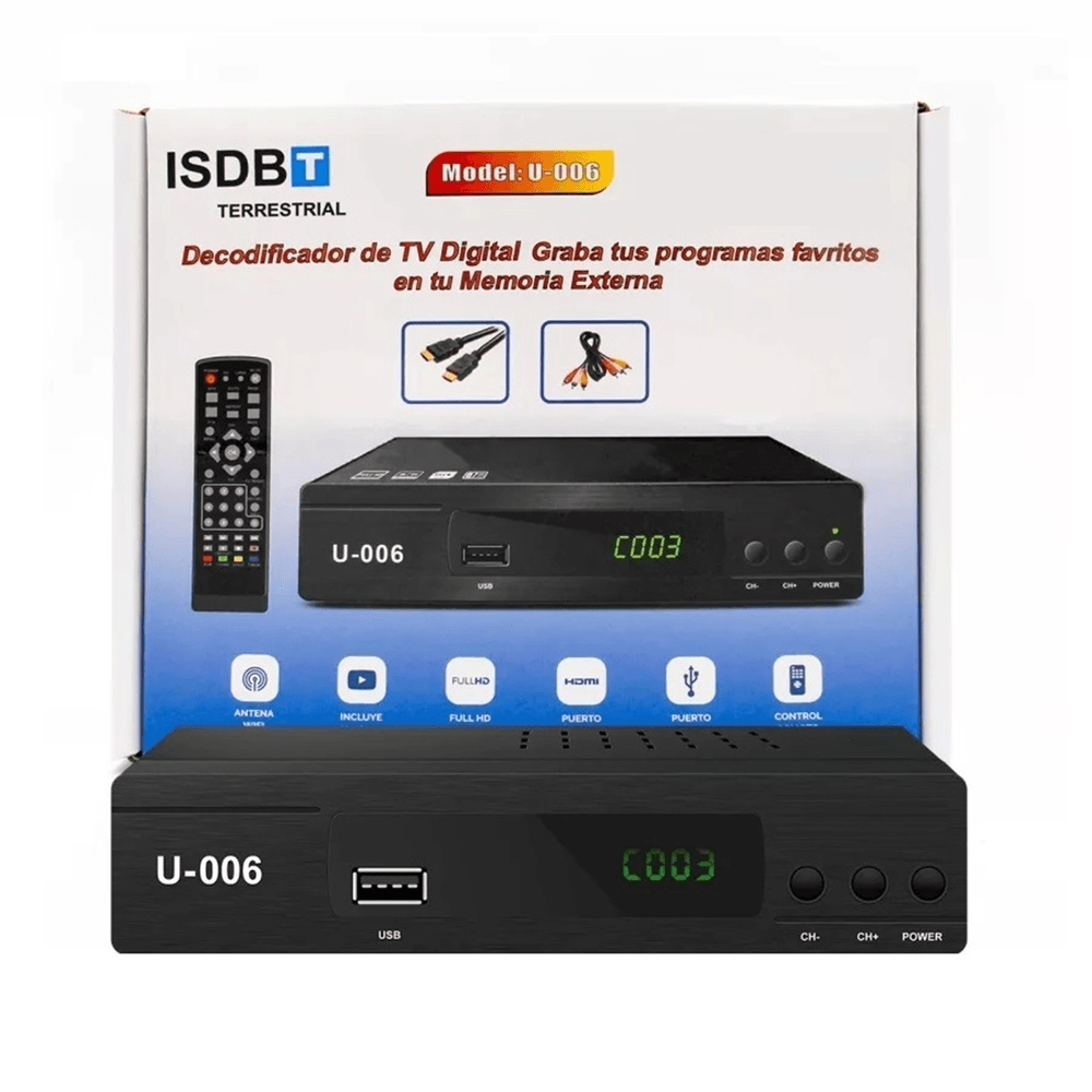 Sintonizador Decodificador Digital Tv Tdt Canales En Alta Definición | plazaVea - plazaVea