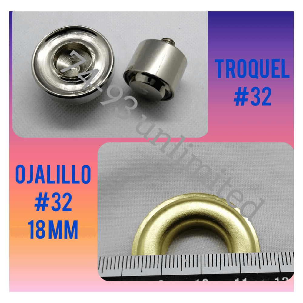100 Ojales Ojalillo Ojal Metálico Nro 32 18mm Más Troquel | plazaVea ...