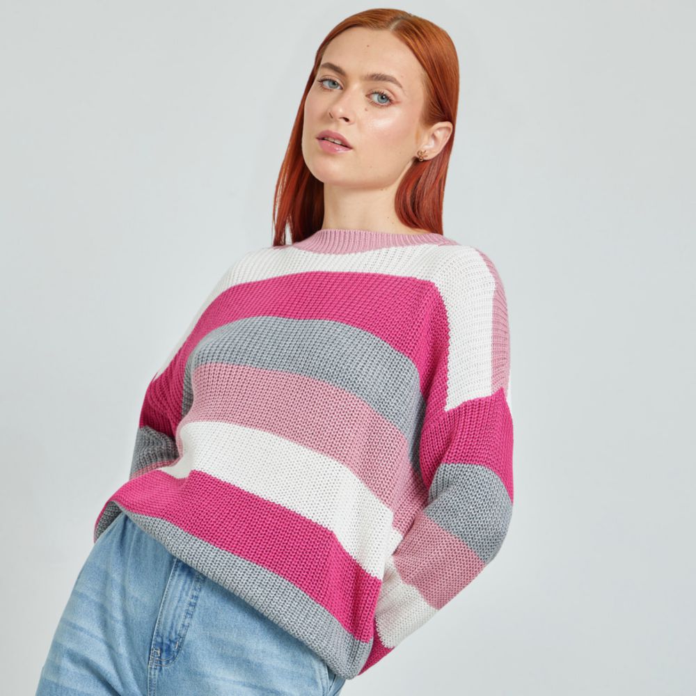 Chompa Amc Mujer Manga Larga Rayas | plazaVea - Supermercado