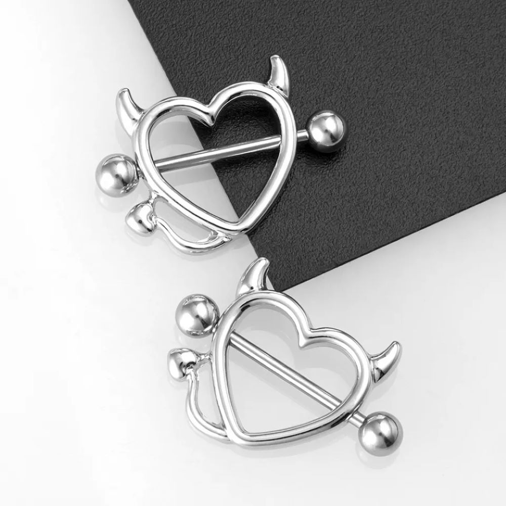 Piercing Pezón Nipple Corazón Diablito Plateado | plazaVea - Supermercado