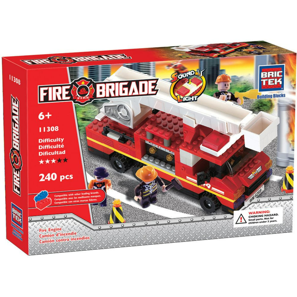 BricTek Bloques Armables Bomberos con Luz y Sonido Fire Engine 240 ...