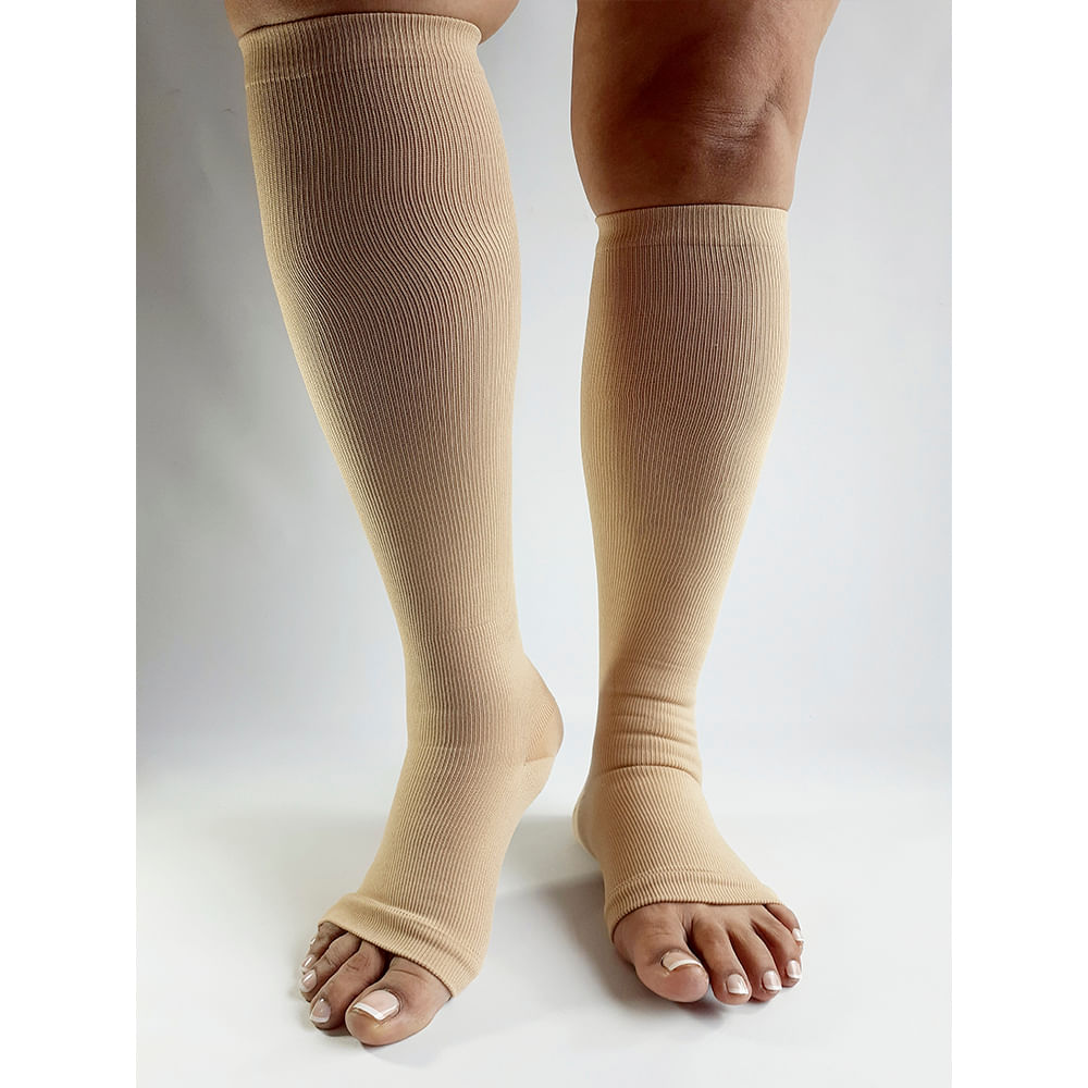 Medias Compresión para Varices sin Cierres Unisex 15-20 mmhg Beige XXL ...