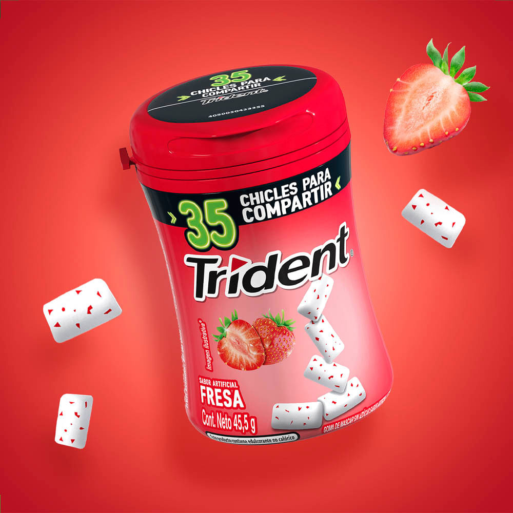 Goma de Mascar TRIDENT Fresa Envase 45.5g | plazaVea - Supermercado