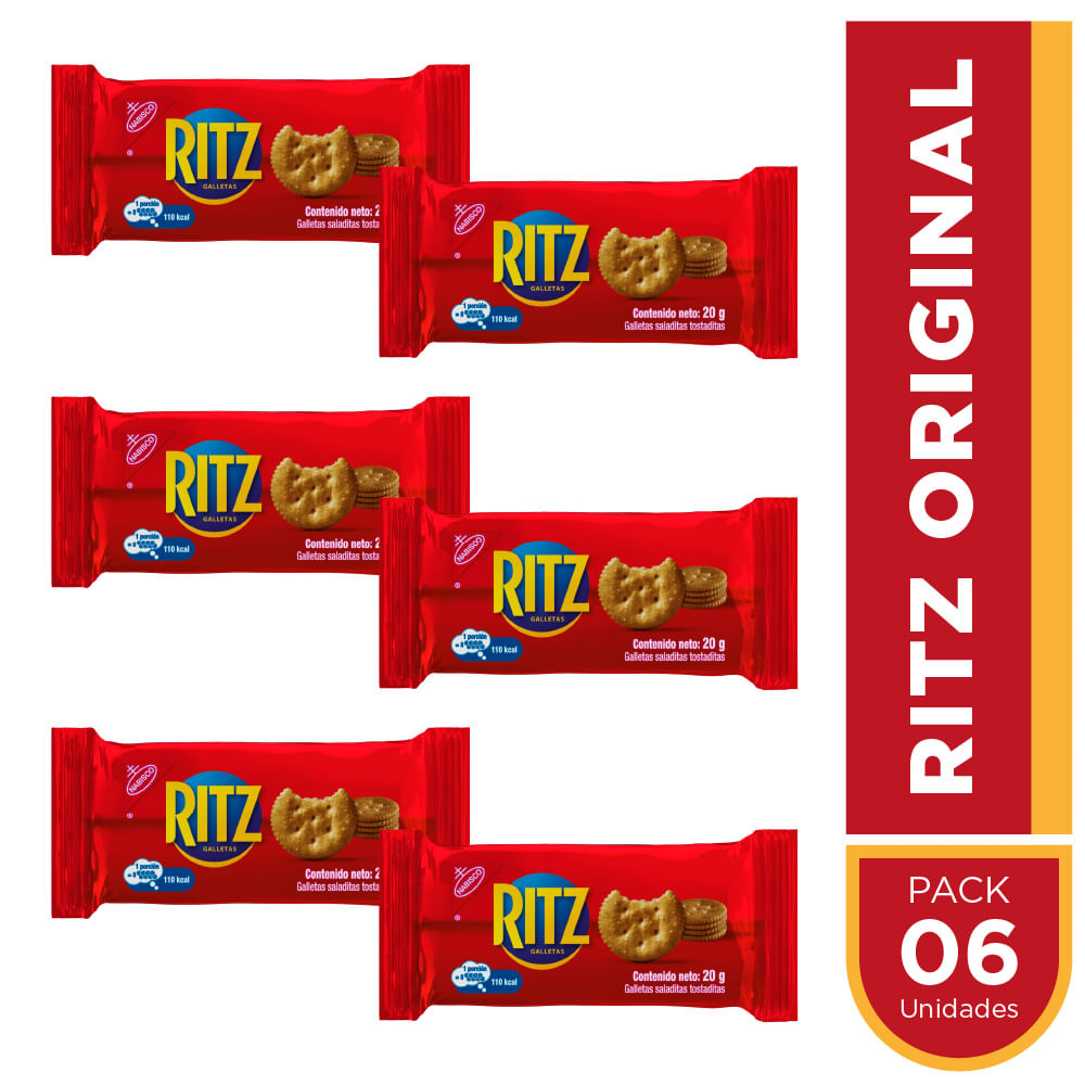 Galletas Saladas RITZ Bolsa 20g Paquete 6un | plazaVea - Supermercado