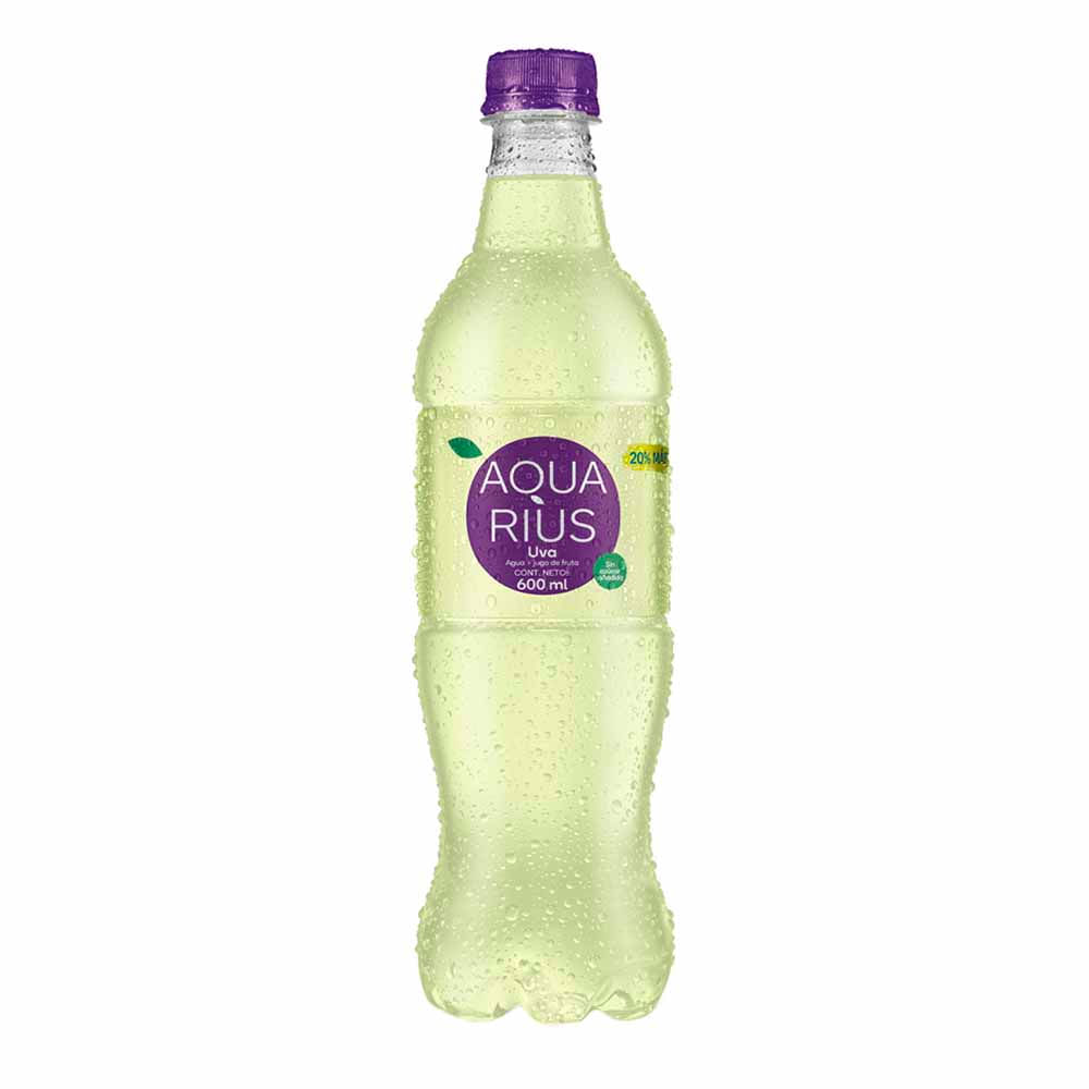 Agua Saborizada AQUARIUS Uva Botella 600ml - Supermercado