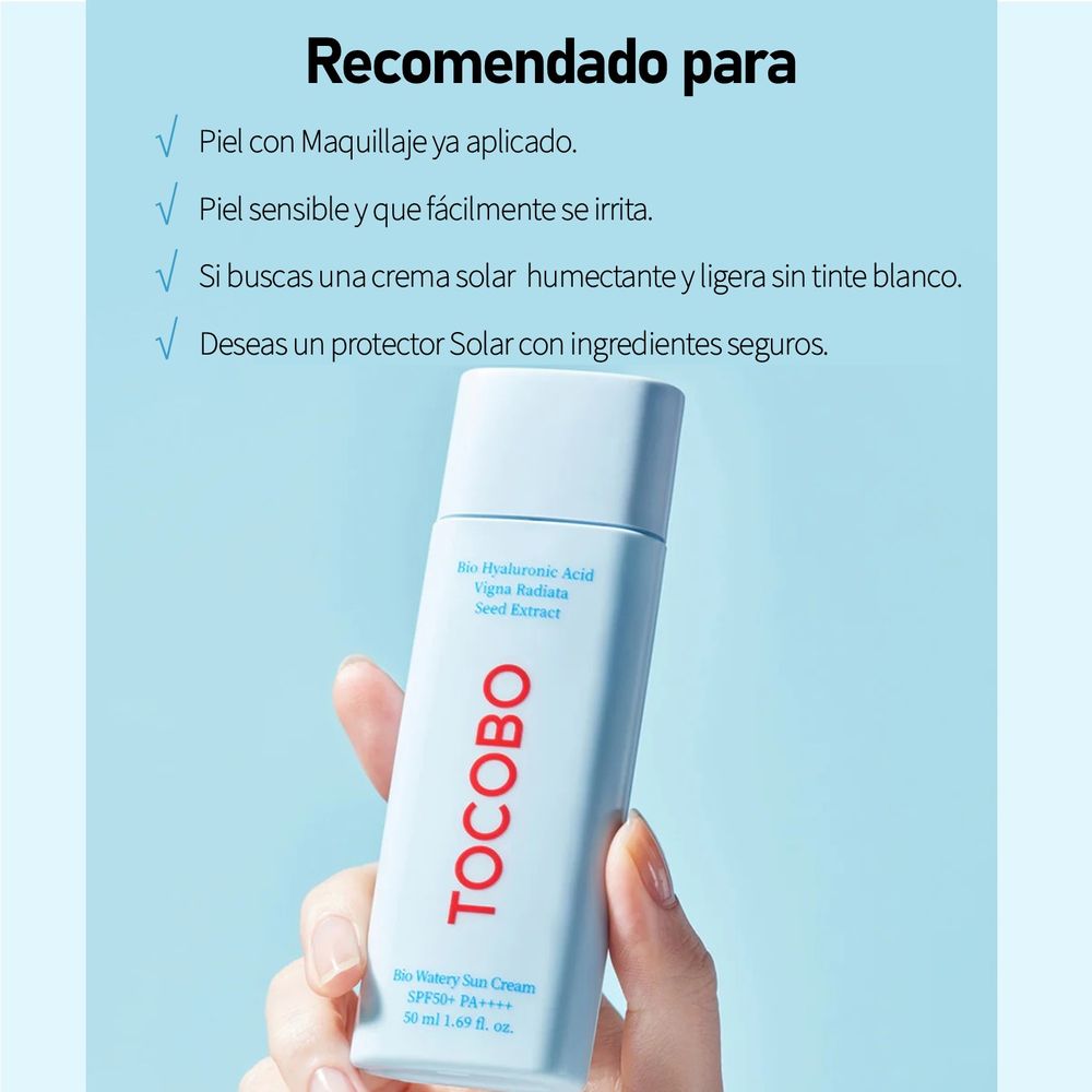 Bio Watery Sun Cream Spf50 Tocobo Protector Solar Facial Crema Ligera ...