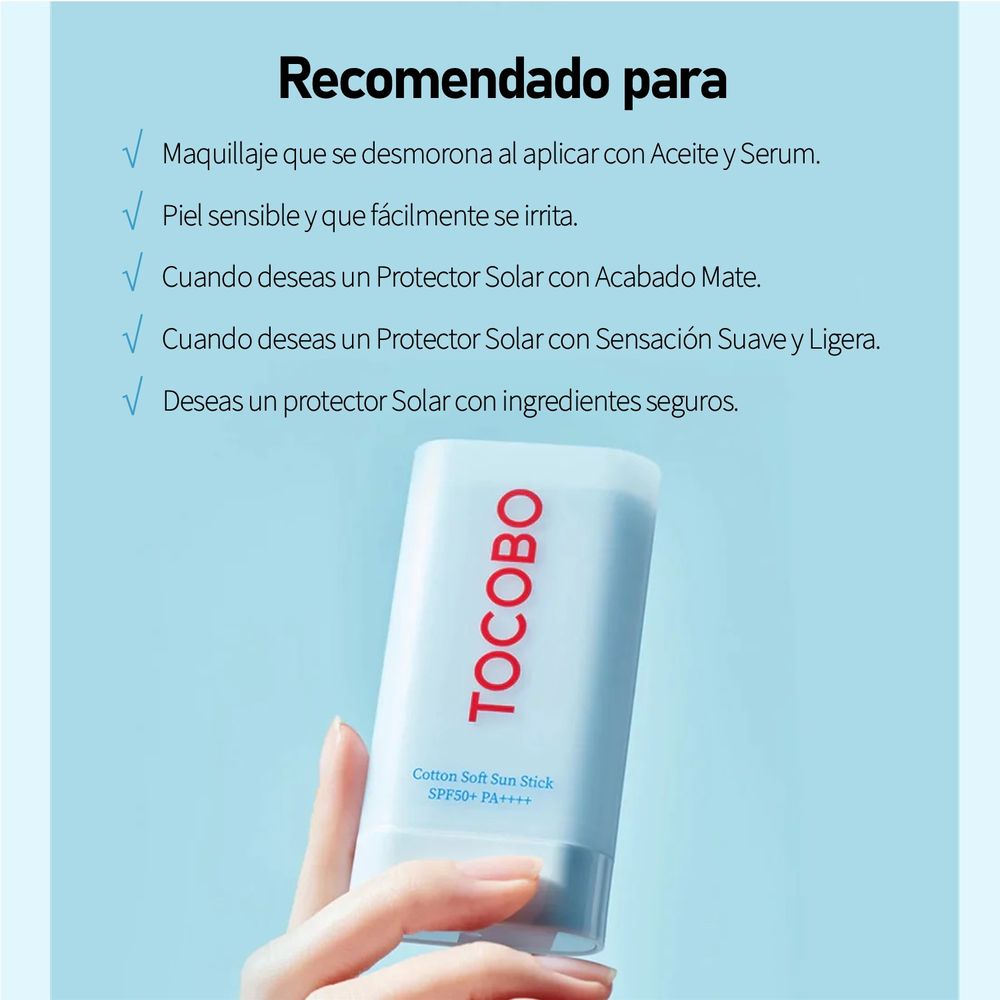 Cotton Soft Sun Stick Spf50 Tocobo Protector Bloqueador Solar En Barra ...
