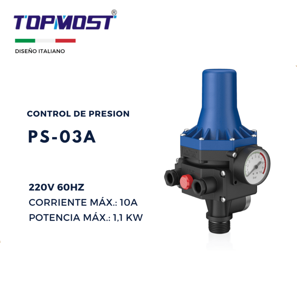 Control de Presión Profesional 1.1Kw PS-03A TopMost | plazaVea ...