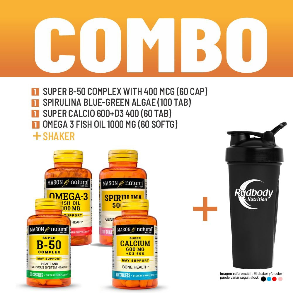 Super B-50 Complex 400Mcg+Spirulina BlueGreen+Super Calcio 600+D3 400 ...