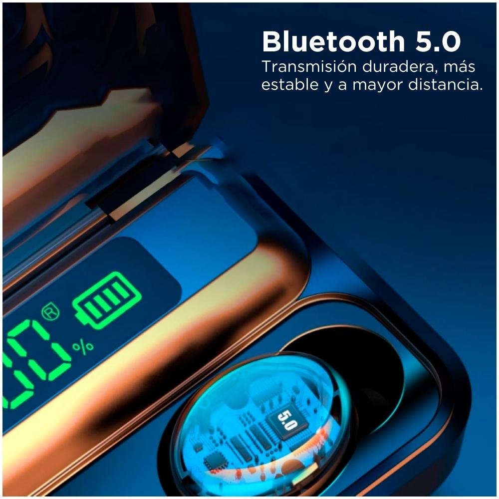 Audífonos Bluetooth F9 -5C Inalámbrico Power Bank Touch Pantalla Led Celeste A39 | plazaVea ...