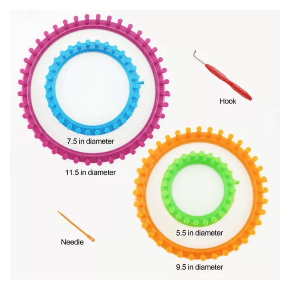 Telares para Hacer Bufandas Cuellos Y Gorros Tejido Telar Redondo ...