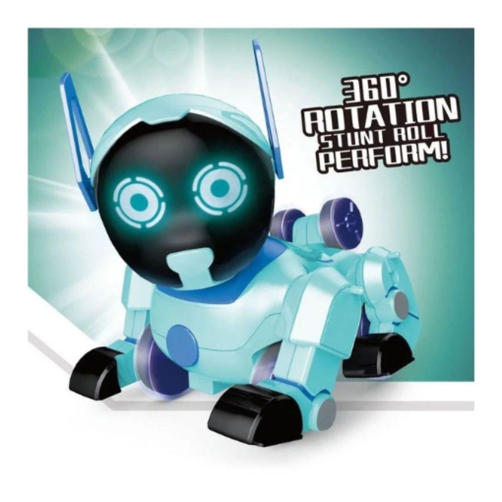 Perro Robot Inteligente Color Celeste Multifuncional con Sonido y Luces ...