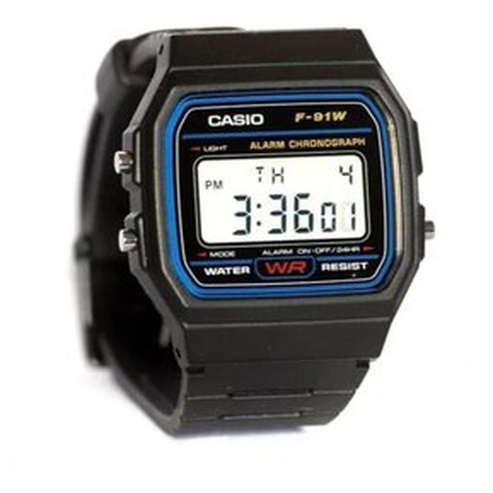 Reloj clásico Casio F91W-1 Correa de resina digital Negra Hombre ...