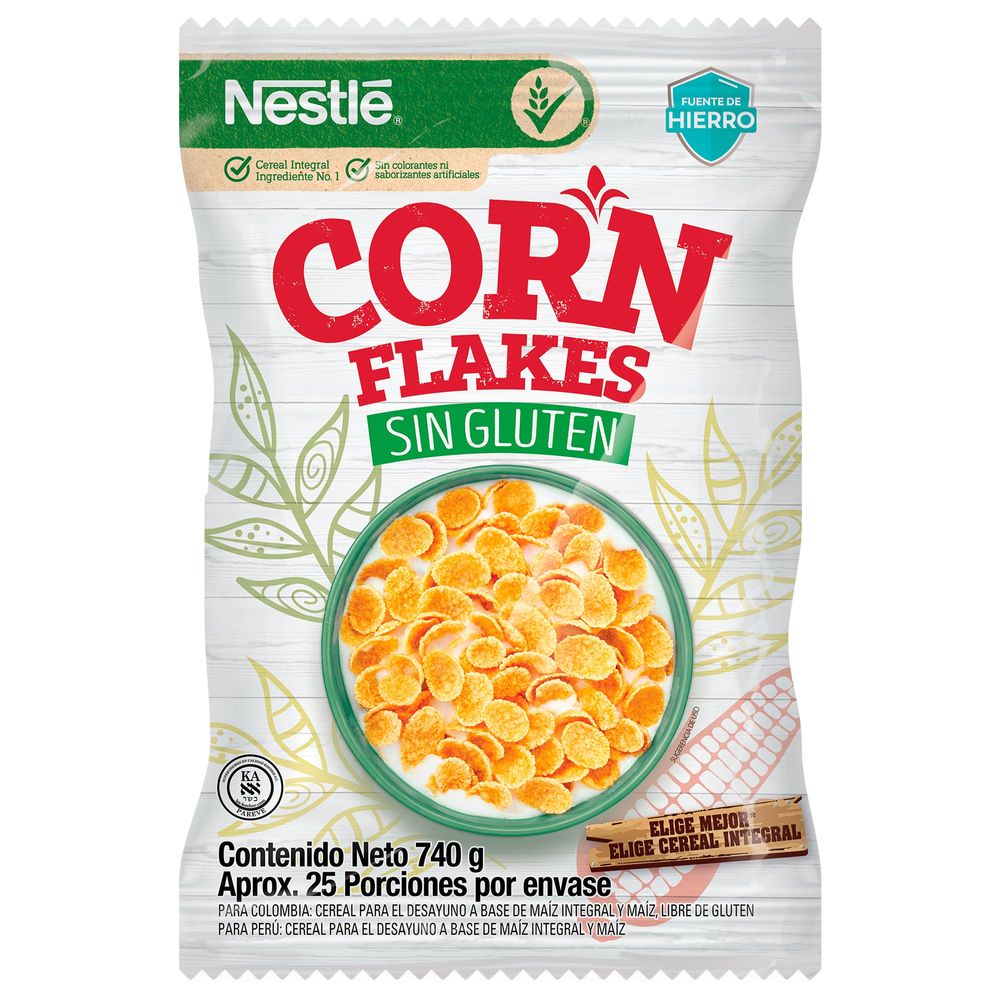 Cereal NESTLÉ Corn Flakes sin Gluten Bolsa 740g | plazaVea - Supermercado