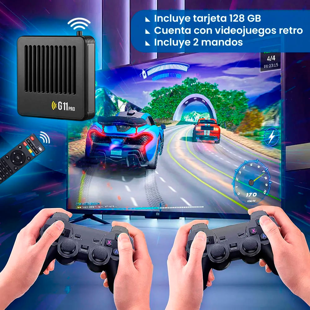 Consola Videojuegos Gamebox G11 Pro Tv Box 128GB 4k con mandos ...