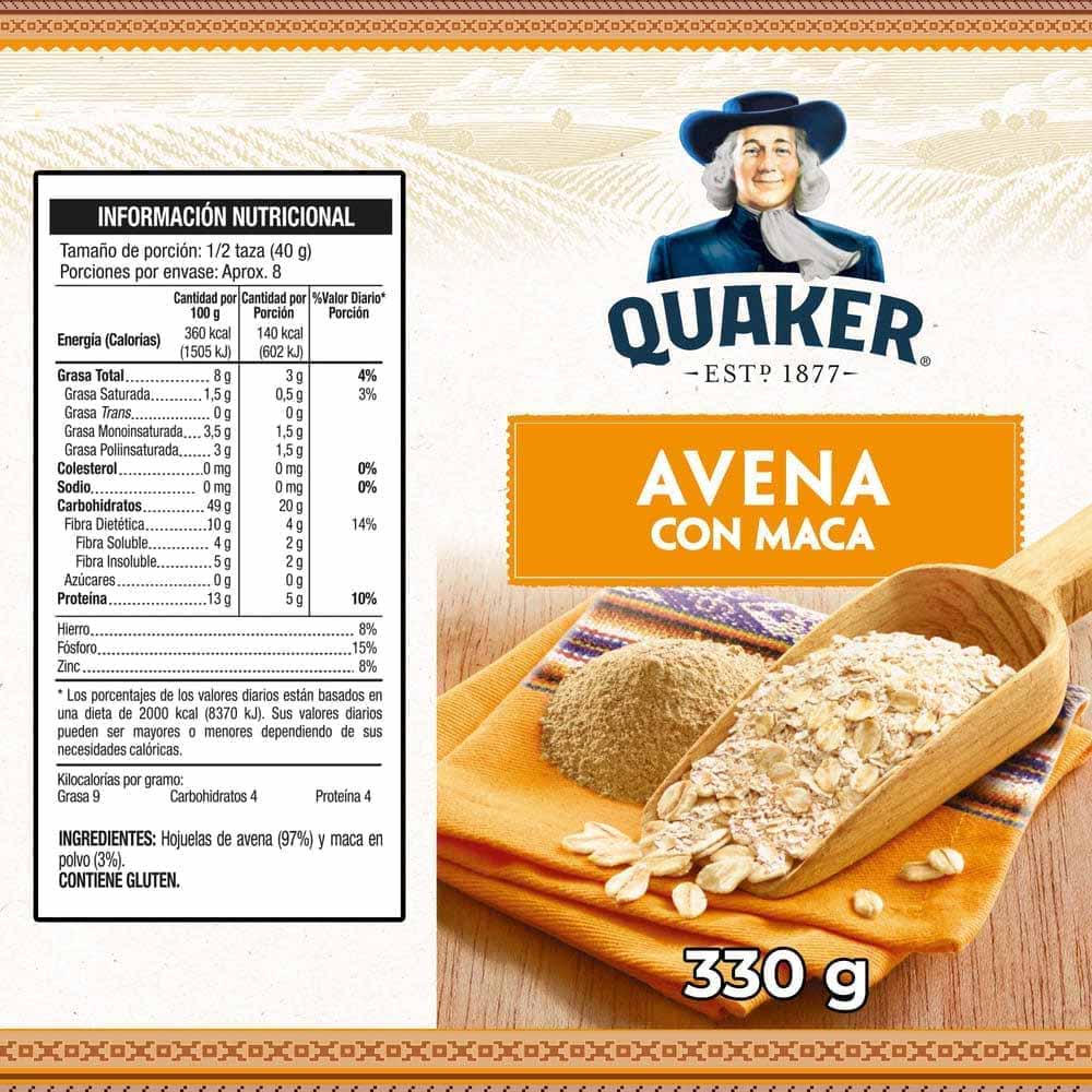 Avena QUAKER con Maca Bolsa 330g | plazaVea - Supermercado