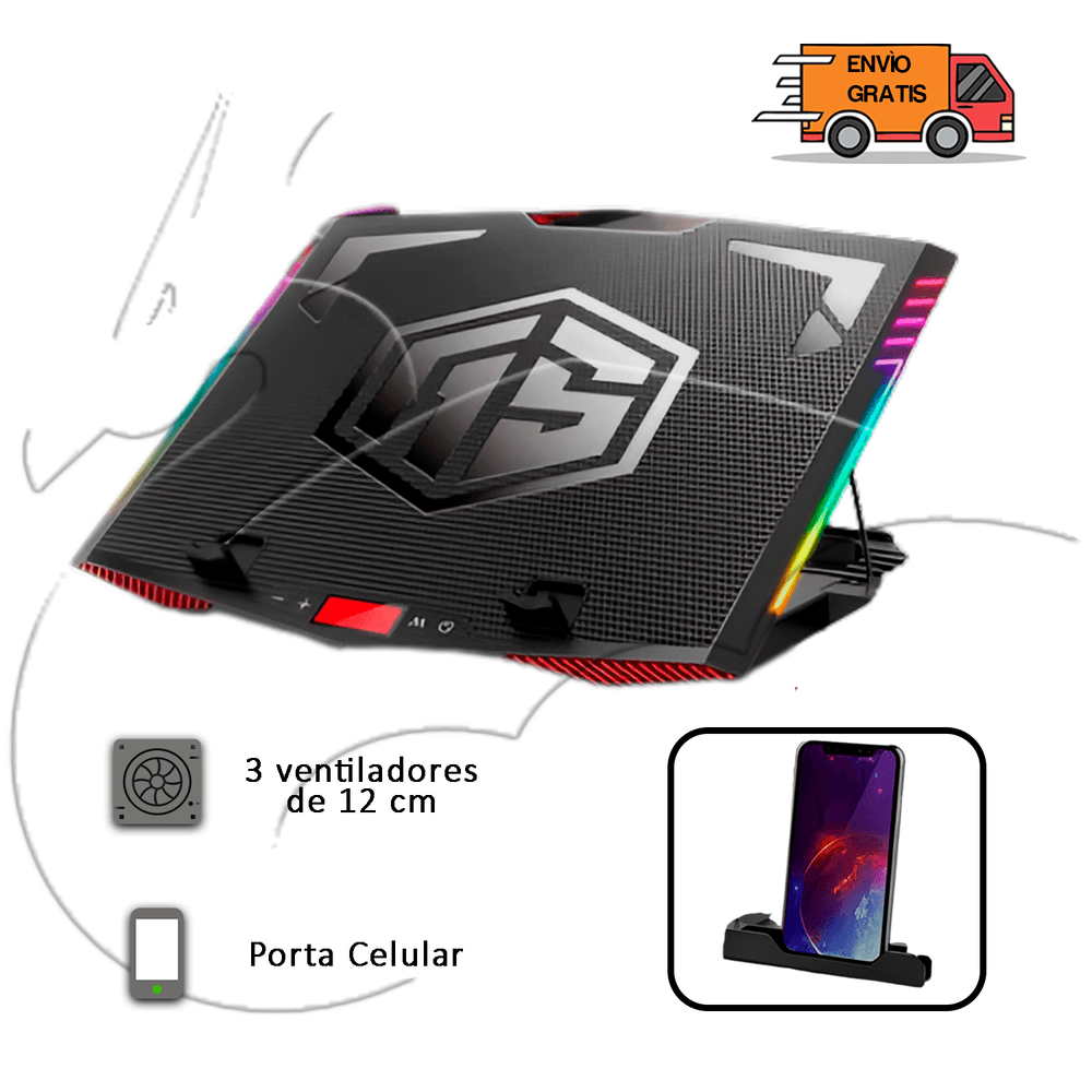 Cooler para laptop Cybercool Halion Ha-k7 Rgb | plazaVea - plazaVea