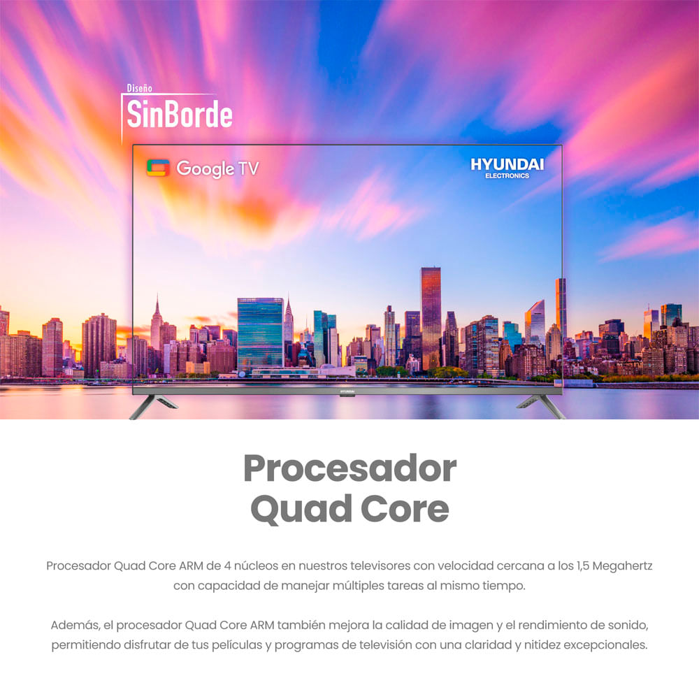 Televisor HYUNDAI LED 43" FHD Smart TV HYLED4322GiM | plazaVea - plazaVea