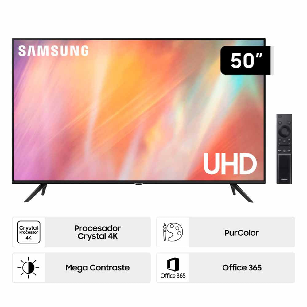 Televisor SAMSUNG UHD 50" 4K Smart TV UN50AU7090GXPE | plazaVea - plazaVea