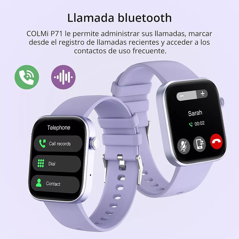 Colmi P71 Smartwatch Purpura Reloj inteligente, Bluetooth LLamadas ...