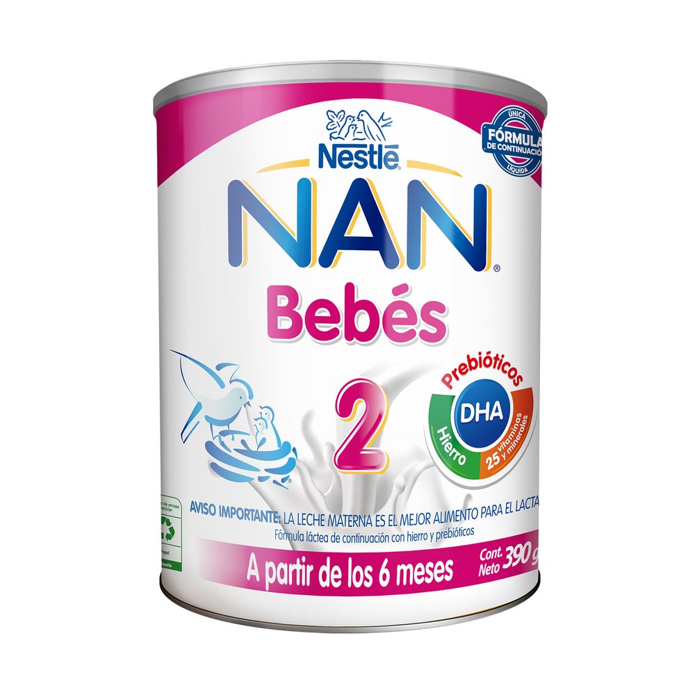 Fórmula Láctea NAN 2 Bebés Lata 390g | plazaVea - Supermercado