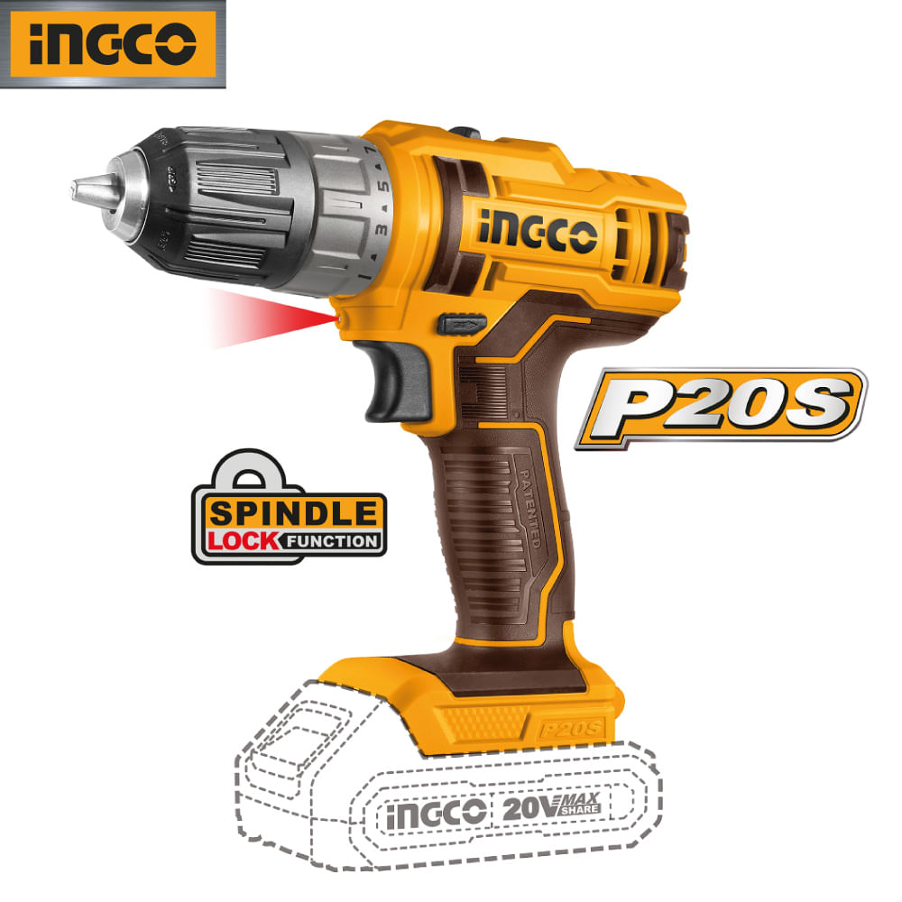 Taladro Atornillador Inalámbrico Ingco 20V 2.0AH + Batería + Cargador CDLI200518 | plazaVea ...