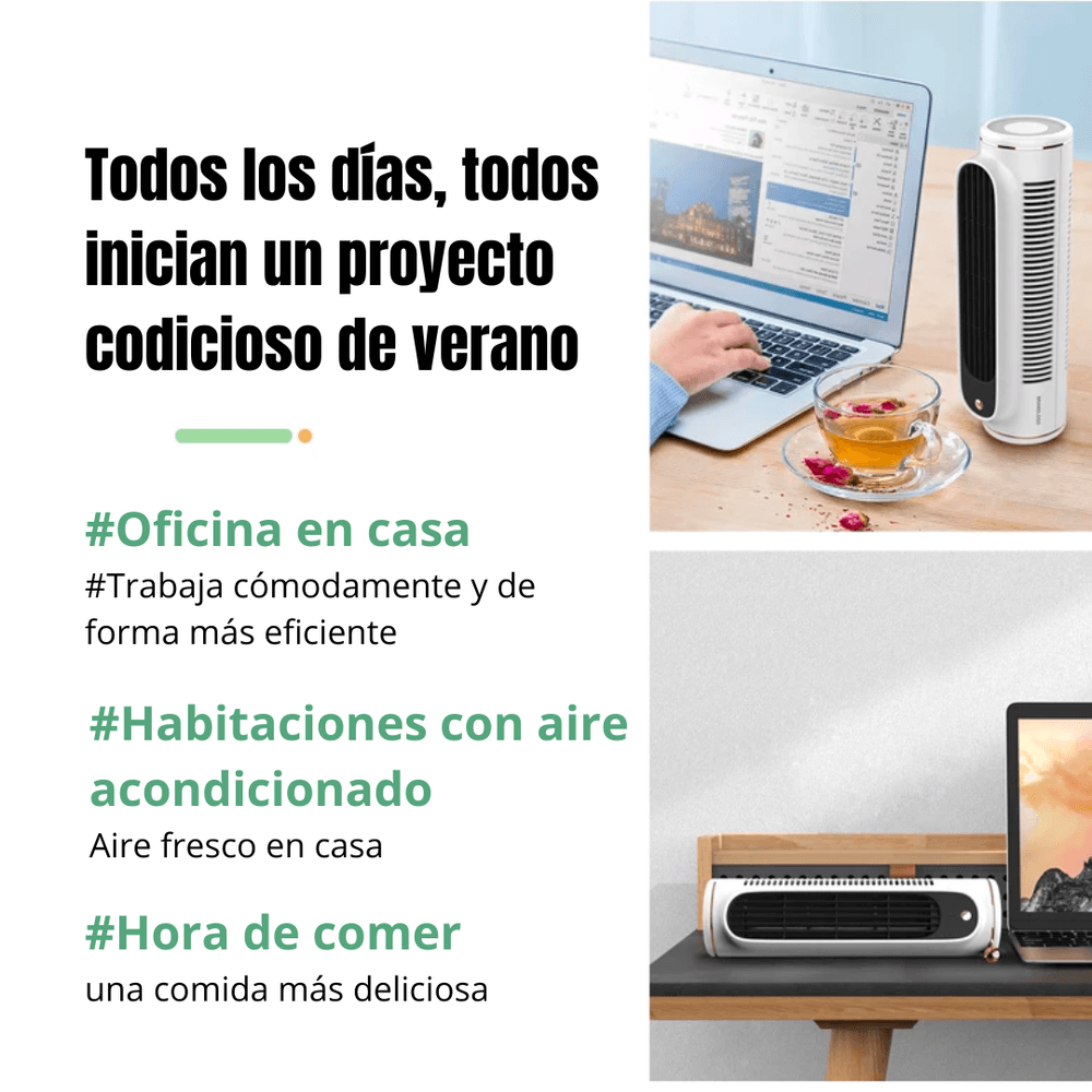 Ventilador Torre de Escritorio KS-E2 Recargable USB Aire Acondicionado ...