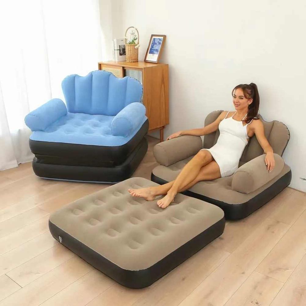 Sillon Puff Gigante Sofa Cama Inflable de Casa Interior Jardin Sala ...