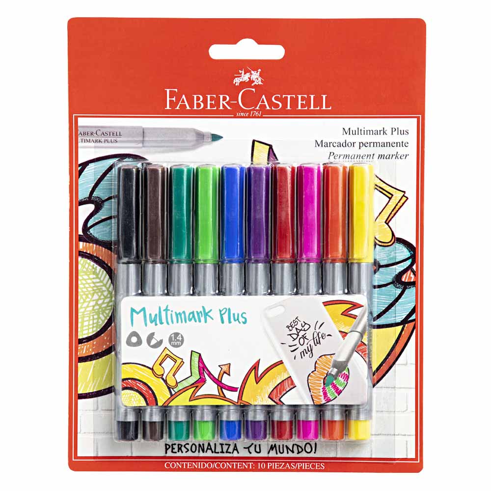 Marcador Permanente FABER CASTELL Multimark Plus Blíster 10un ...