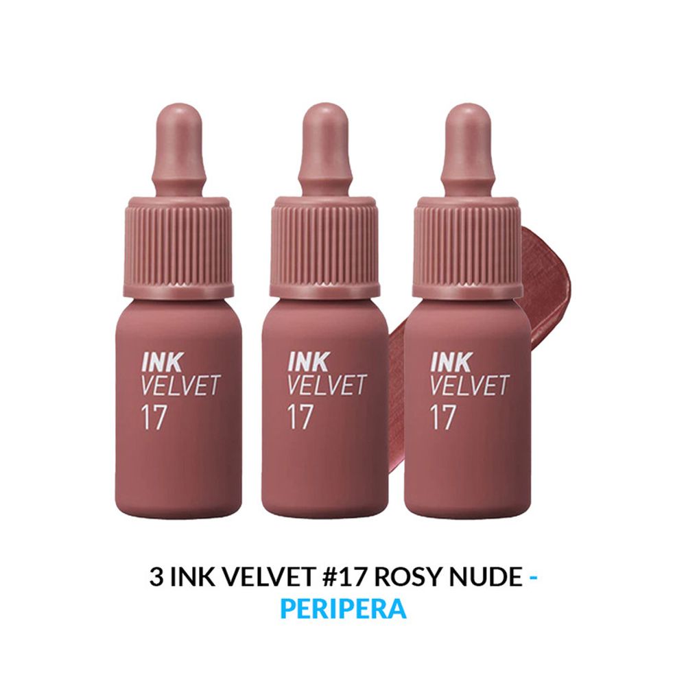 Tinta de Labios Ink Velvet n°17 Rosy Nude Peripera 3 Unidades ...