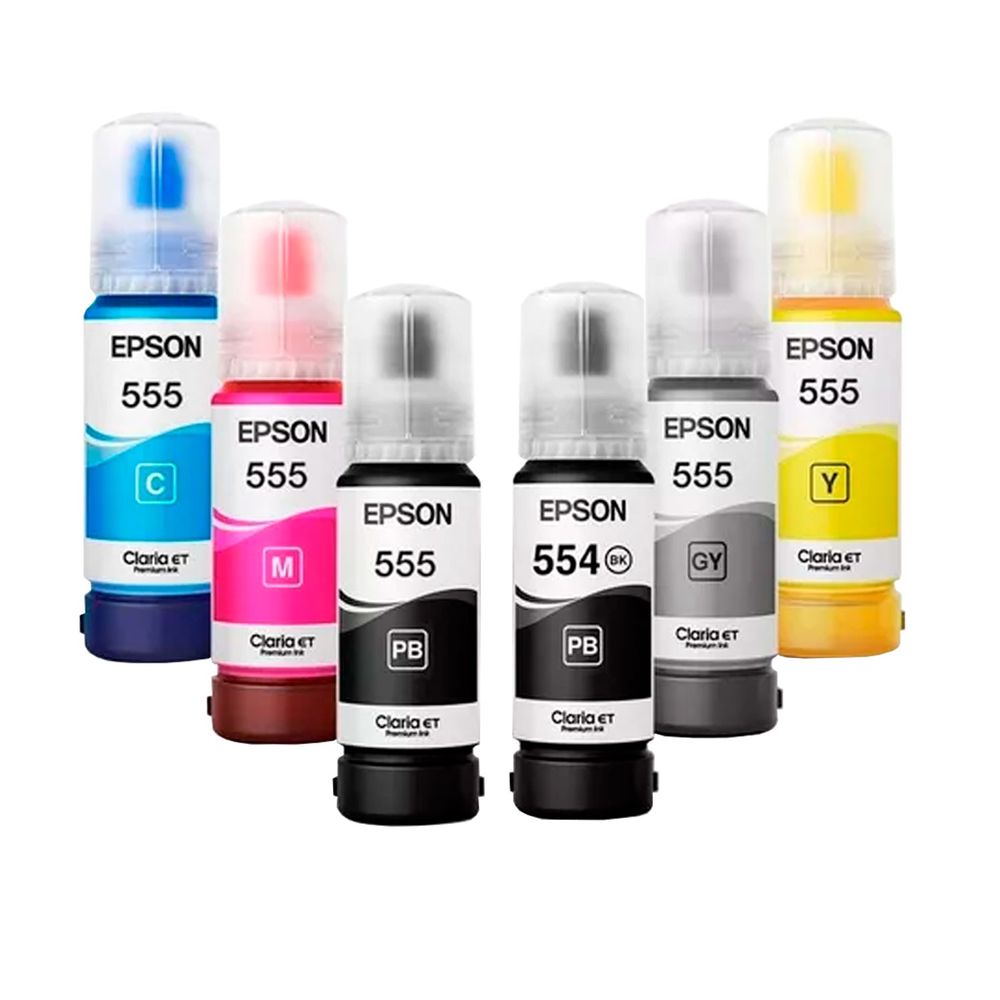 Pack Tinta Epson T555 y T554 los 6 Colores Original | plazaVea - plazaVea