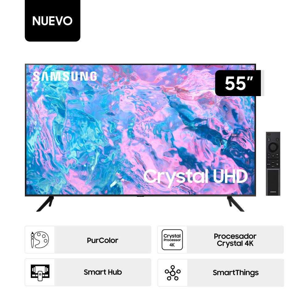 Televisor SAMSUNG Crystal UHD 55" 4K Smart TV UN55CU7000GXPE | plazaVea ...