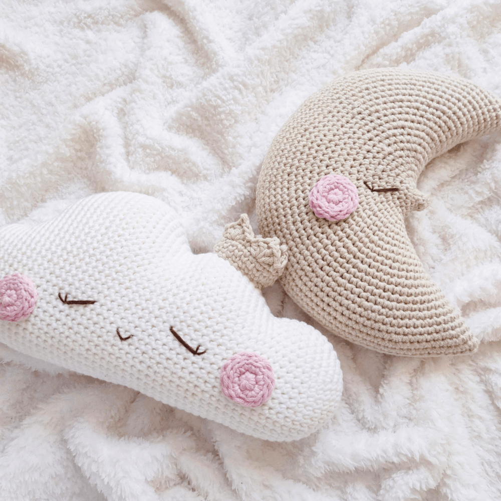 Pack x 2 Cojines Decorativos para Cuna de Bebé BE CRAFTY Nube y Luna ...