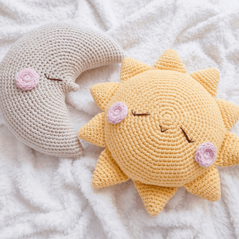 Pack x 2 Cojines Decorativos para Cuna de Bebé BE CRAFTY Sol y Luna ...