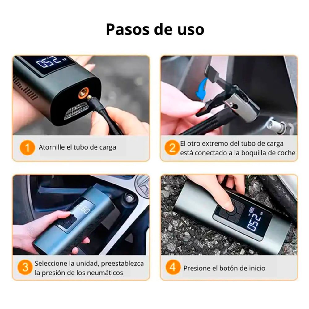 Inflador de Llanta Digital Multifuncional Compresor de Aire | plazaVea ...