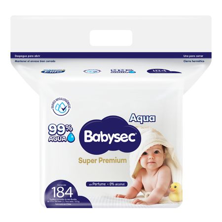 Toallitas Húmedas BABYSEC Super Premium Paquete 184un | plazaVea - plazaVea