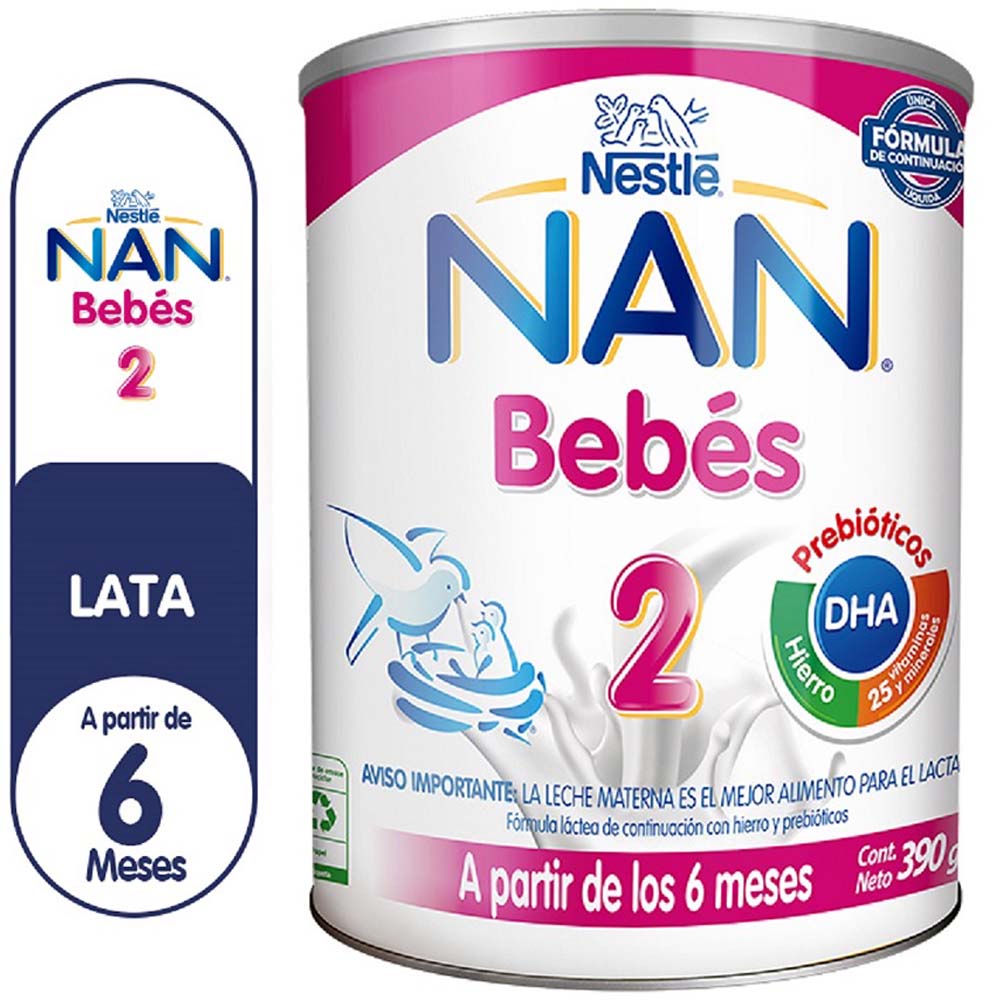 Fórmula Láctea NAN 2 Bebés Lata 390g | plazaVea - Supermercado