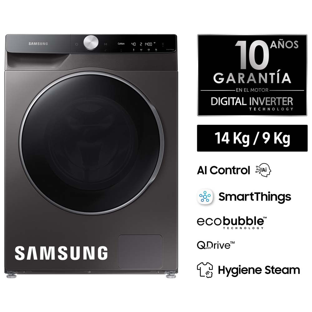 Lavaseca SAMSUNG 14Kg/9Kg WD14TP04DSXE Inox | plazaVea - plazaVea