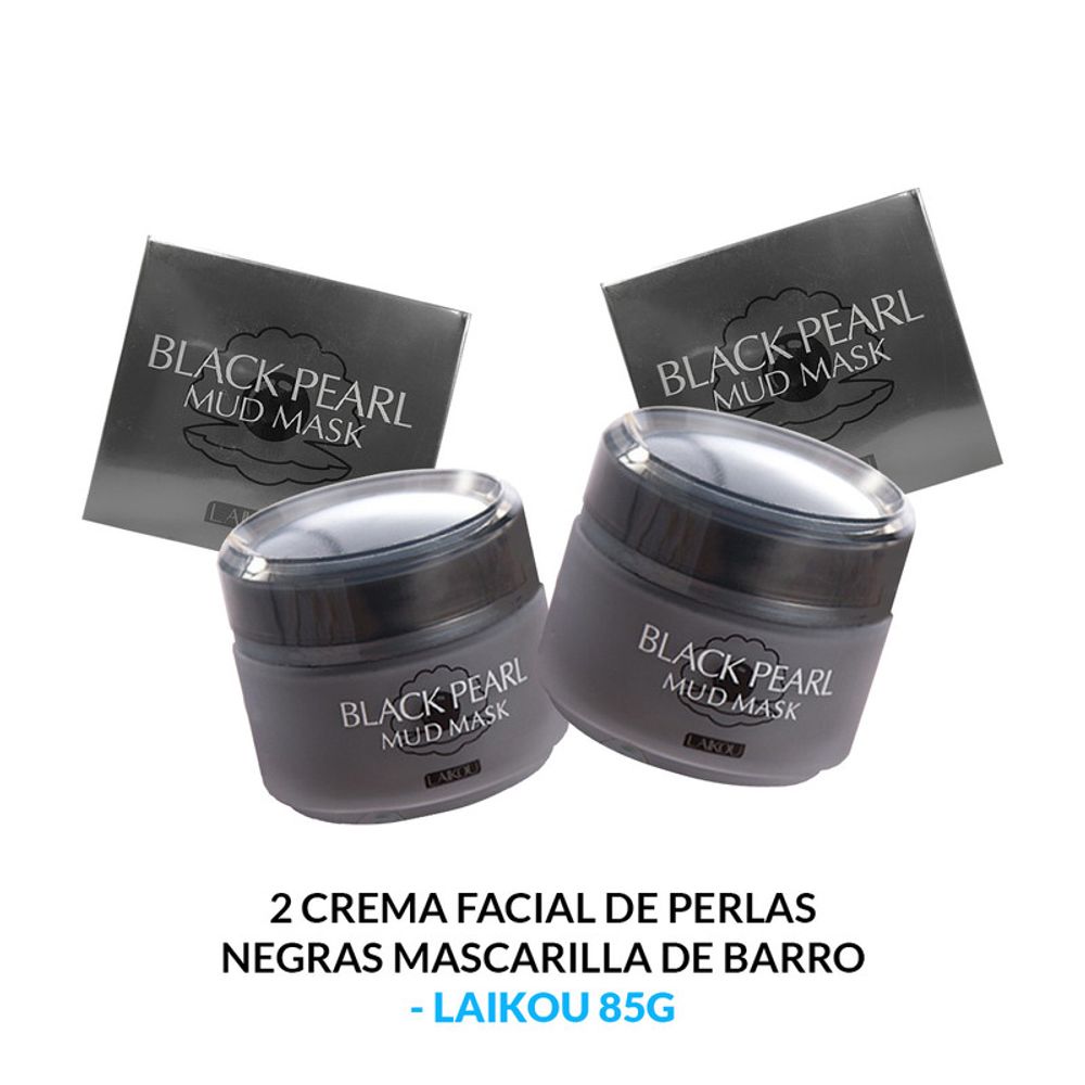 Crema Facial De Perlas Negras Mascarilla De Barro 85G Laikou 2 Unidades ...