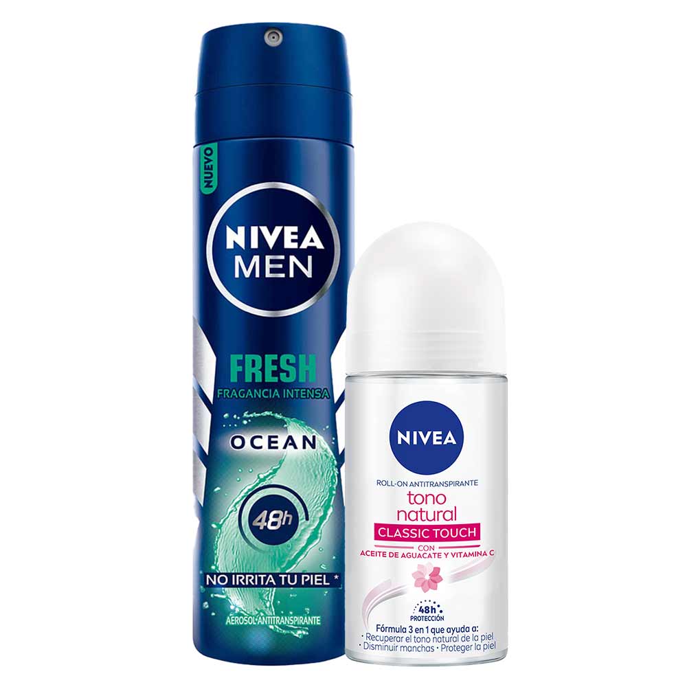 Pack Desodorante Spray NIVEA Fresh Ocean Male - Frasco 150ml ...