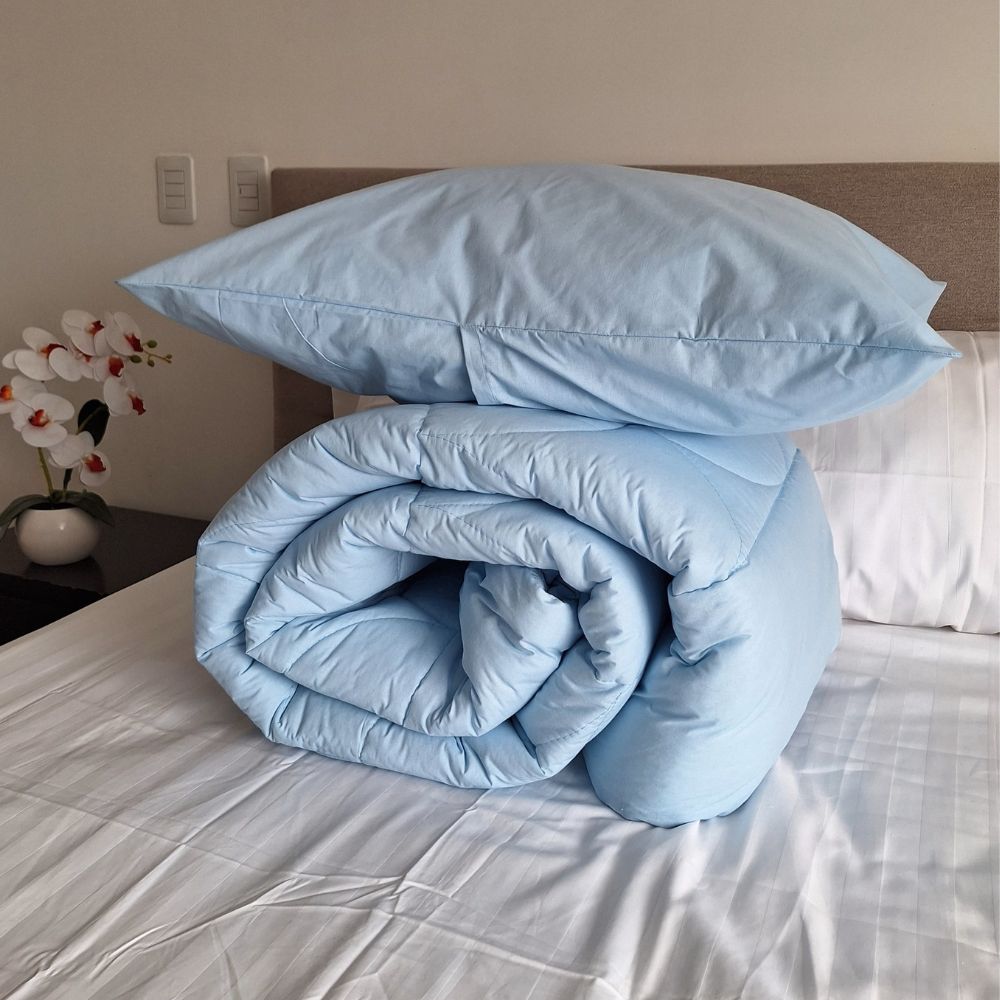 Edredón Basic Lujo Reversible King Color Entero Celeste| plazaVea ...