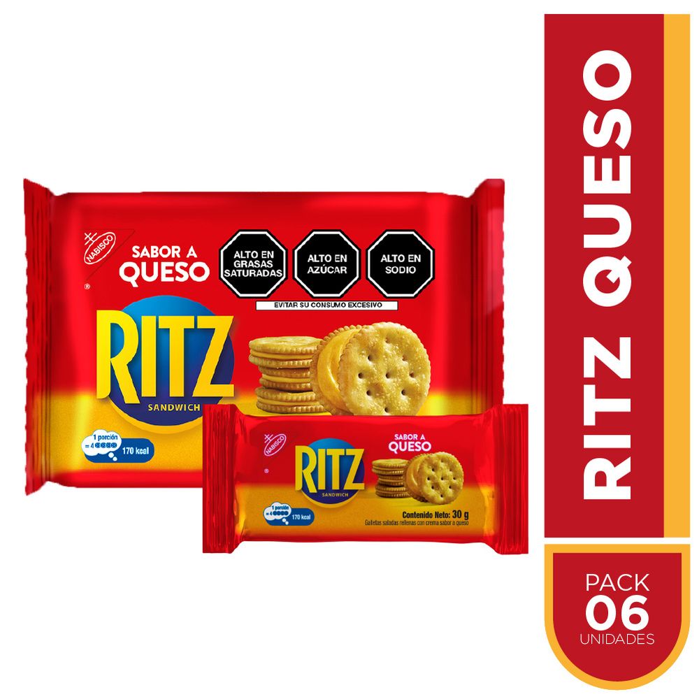 Galletas Saladas RITZ Sabor a Queso Bolsa 30g Paquete 6un | plazaVea ...