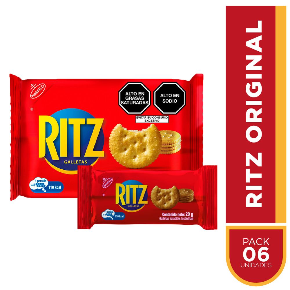 Galletas Saladas RITZ Bolsa 20g Paquete 6un | plazaVea - Supermercado