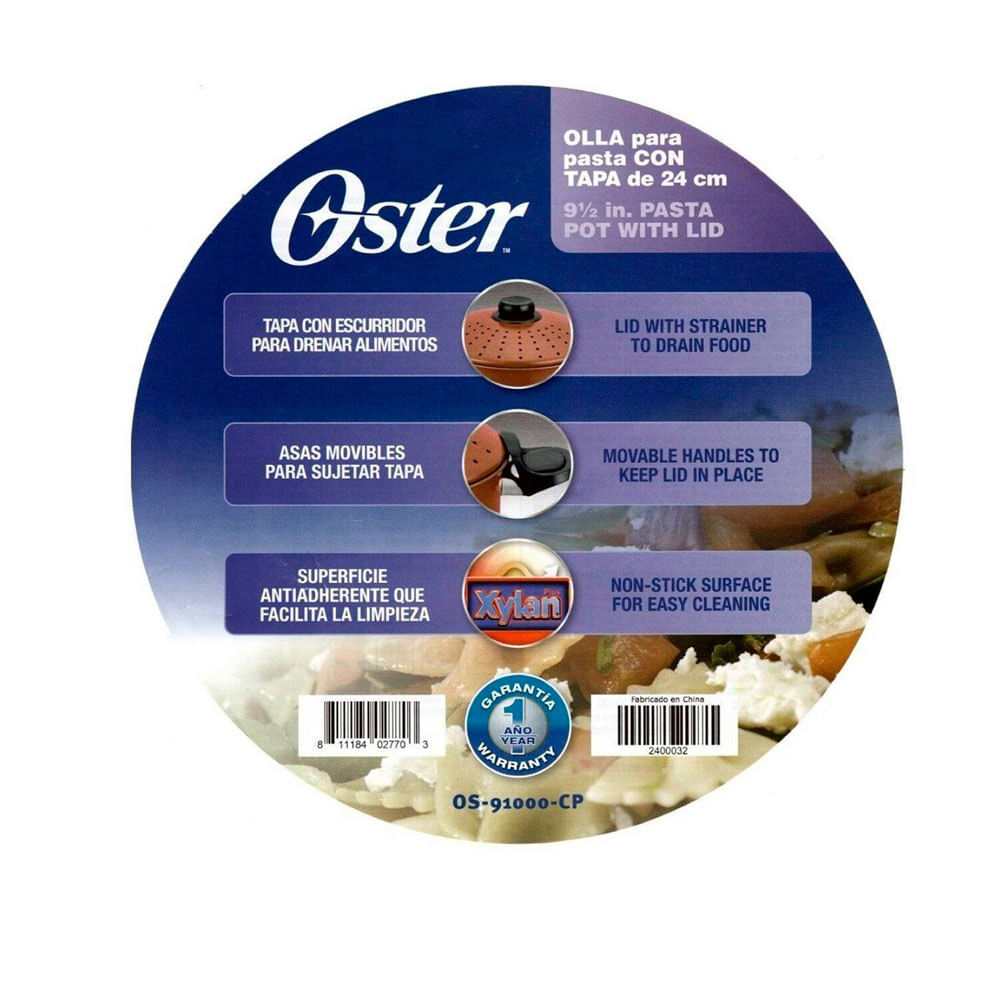 Olla Pastera Oster OS-91000-CP con tapa 24cm | plazaVea - plazaVea