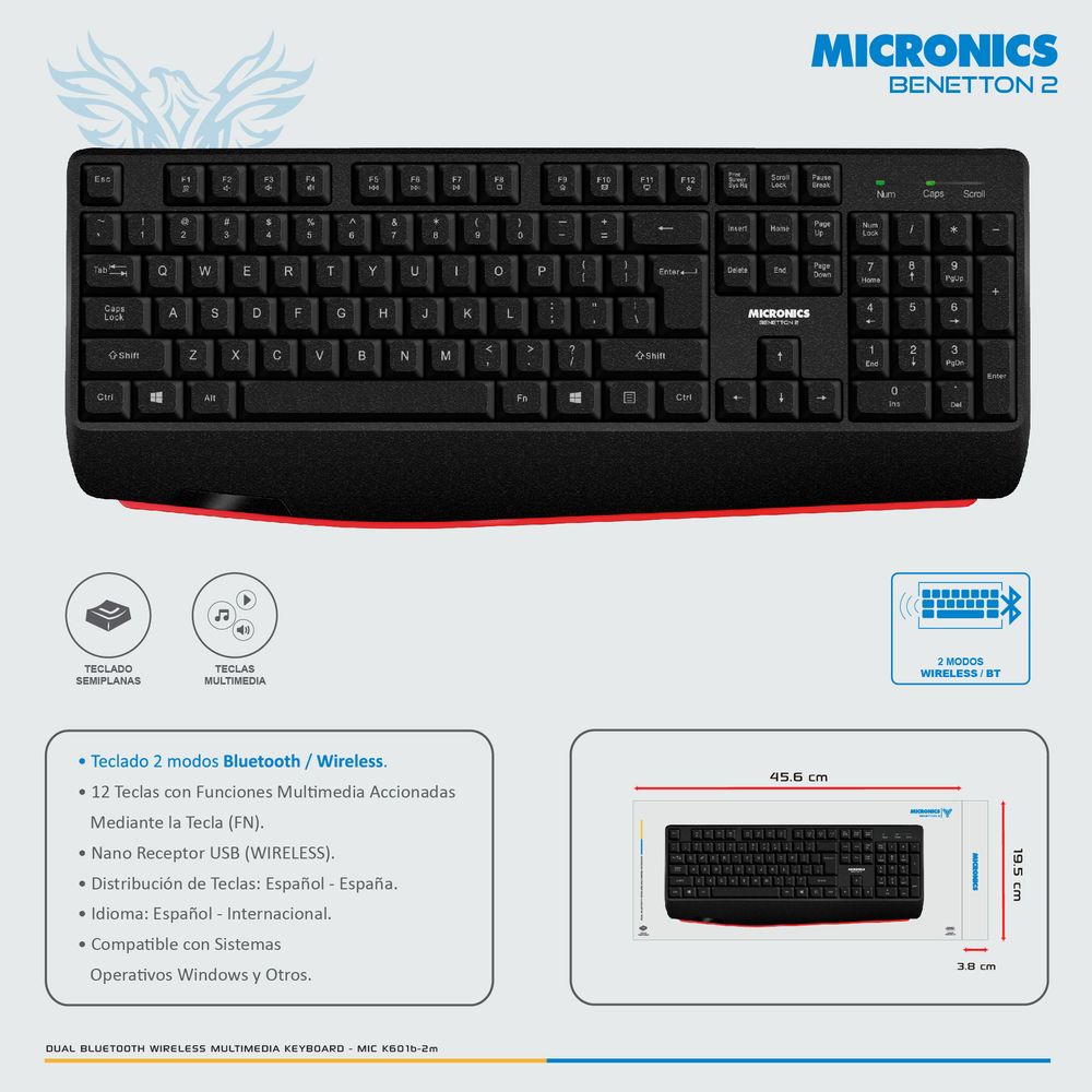 Teclado Multimedia Bluetooth MICRONICS CYB ENK | plazaVea - plazaVea